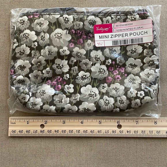 thirty-one | Bags | New Thirty One Mini Zipper Pouch Painted Floral ...